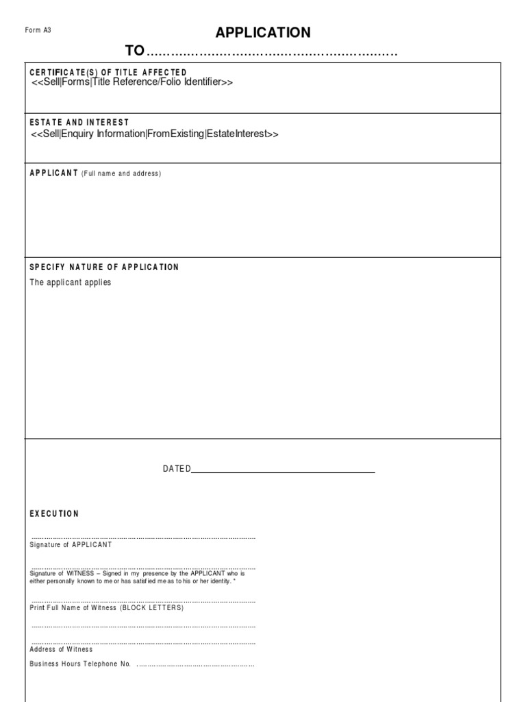 South Australia Title Application Form | PDF