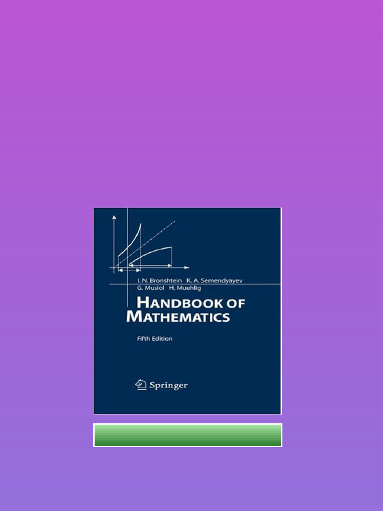 Handbook of Mathematics Fifth Edition 5th in Bronshtein Ka Semendyayev ...