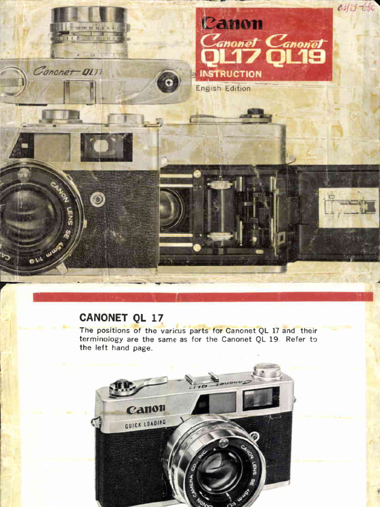 Canon Canonet QL19 | PDF