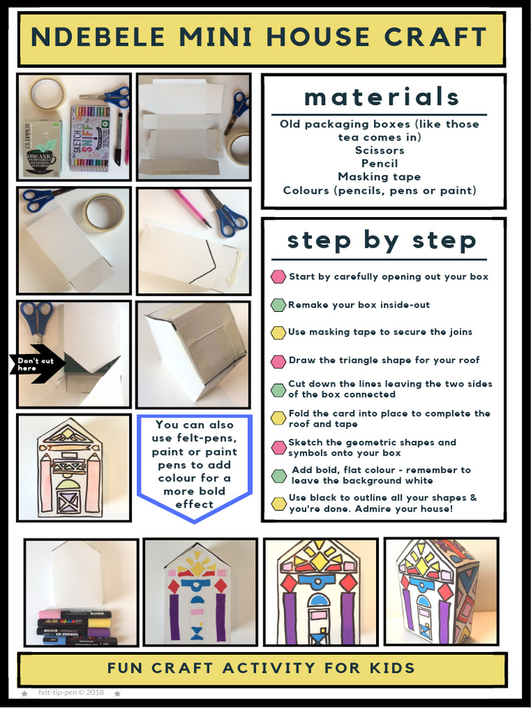 Ndebele Mini House Craft Materials: Fun Craft Activity For Kids | PDF