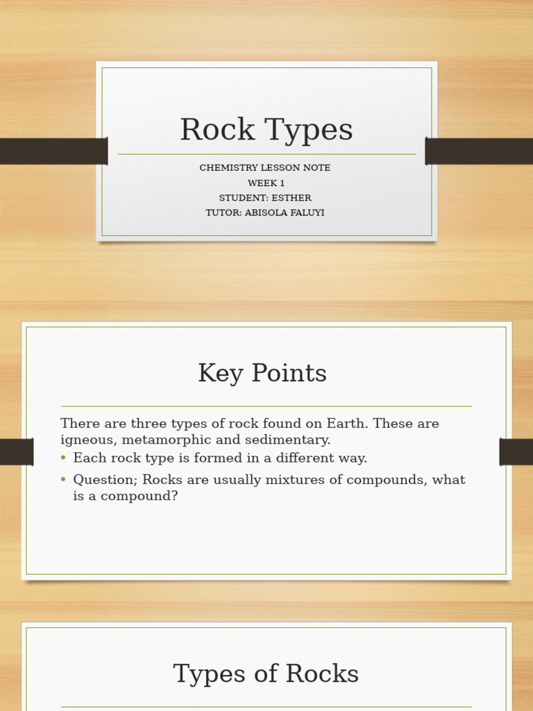 Esther WK 1 August (Rock Types) | PDF