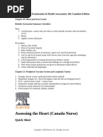 Cardiovascular Assessment Checklist | PDF | Pulse | Cardiovascular ...