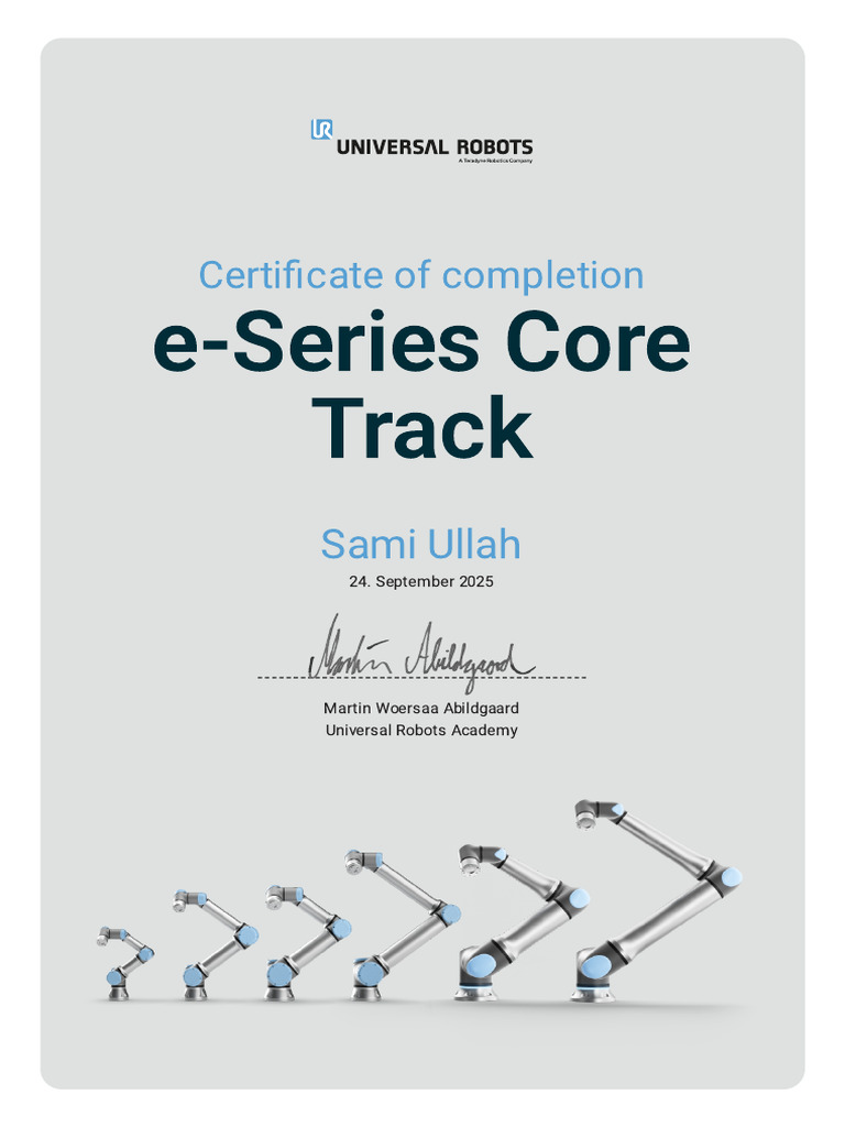 E-Series Core Track: Certi Cate of Completion | PDF