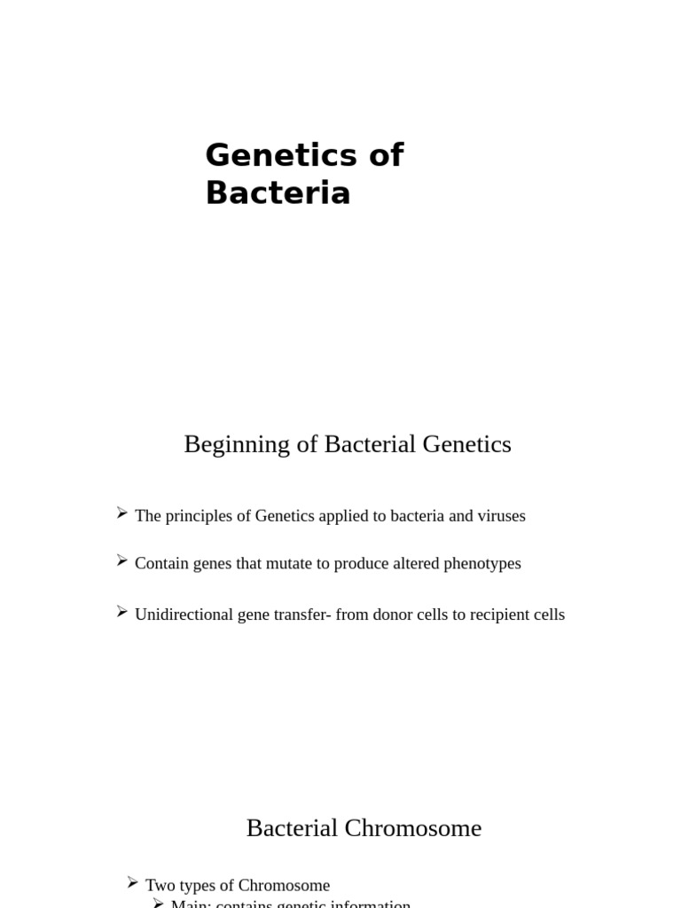 Bacterial Genetics: Gene Transfer Mechanisms | PDF | Plasmid | Bacteria