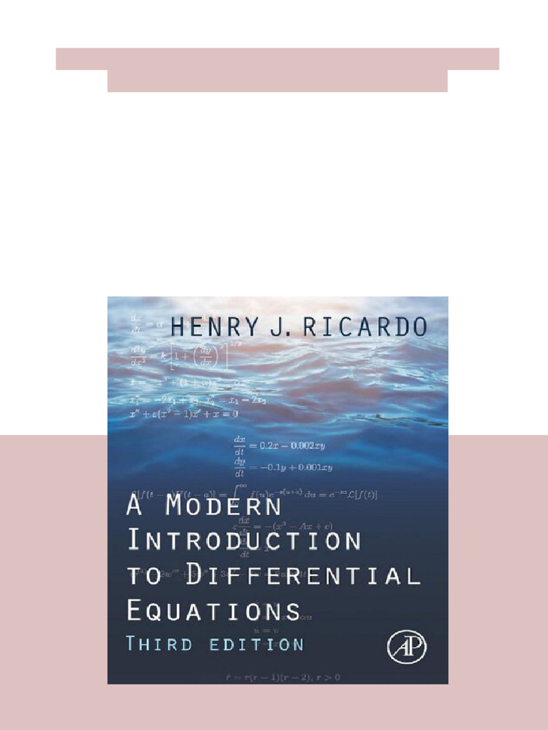 A Modern Introduction To Differential Equations 3rd Edition Henry J ...