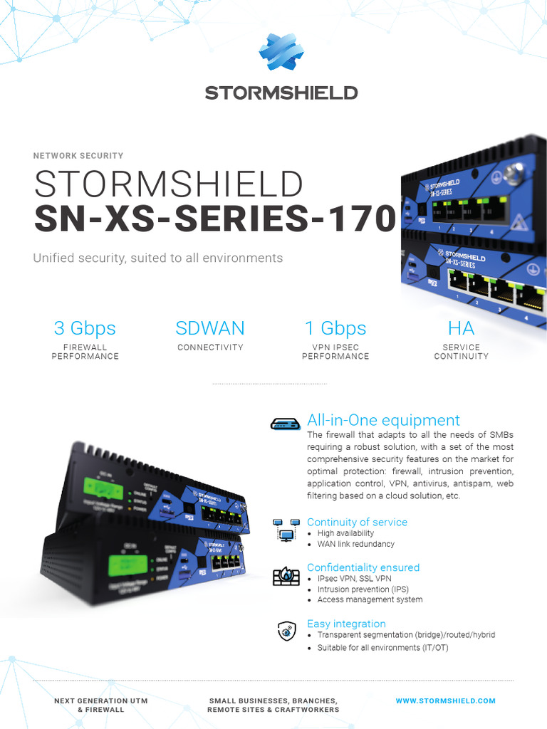 SNS en SN XS Series 170 Datasheet 1 | PDF | Firewall (Computing ...