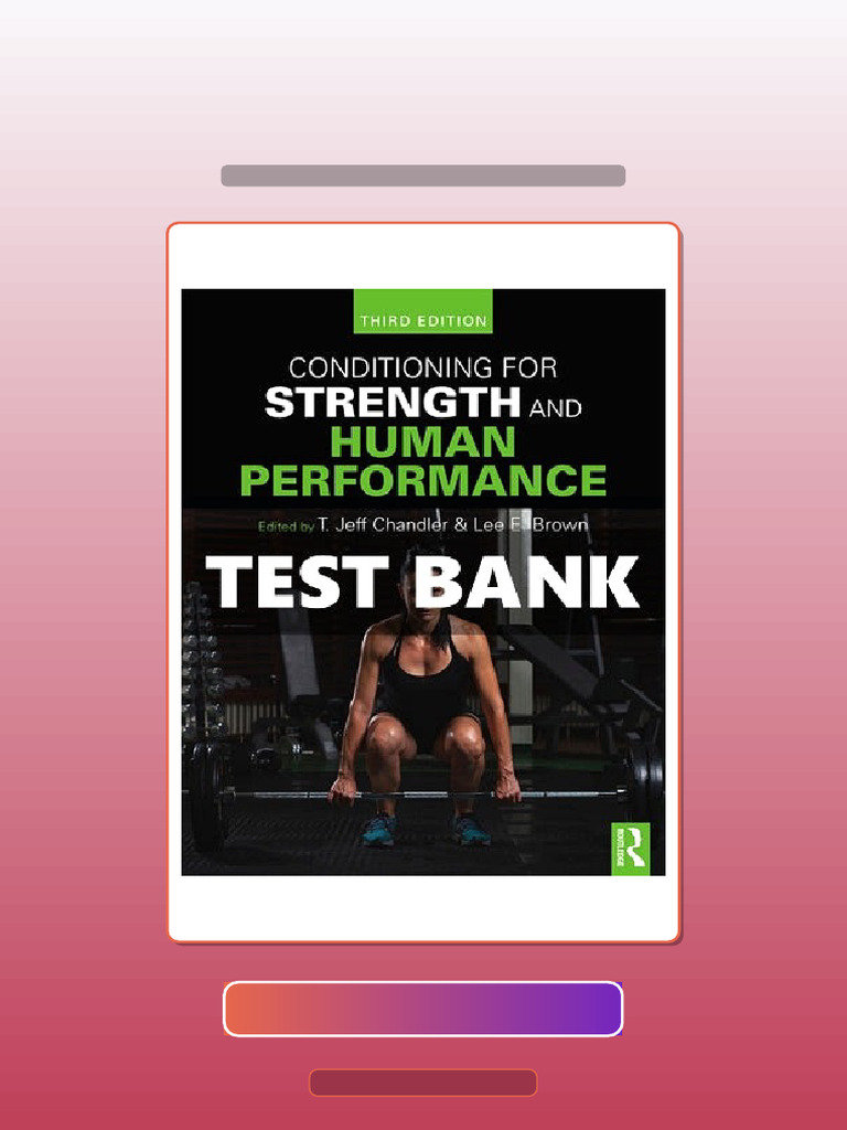 Conditioning For Strength and Human Performance 3 Ed Chandler Ebook and ...