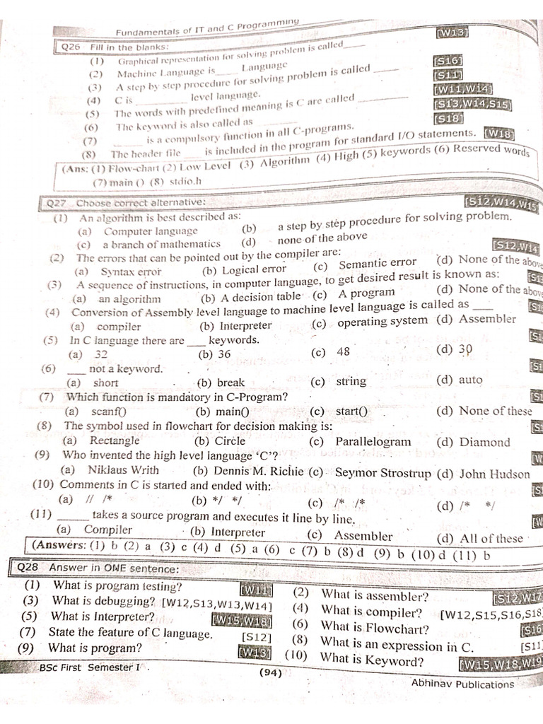 Programming Concept and Elements of C | PDF