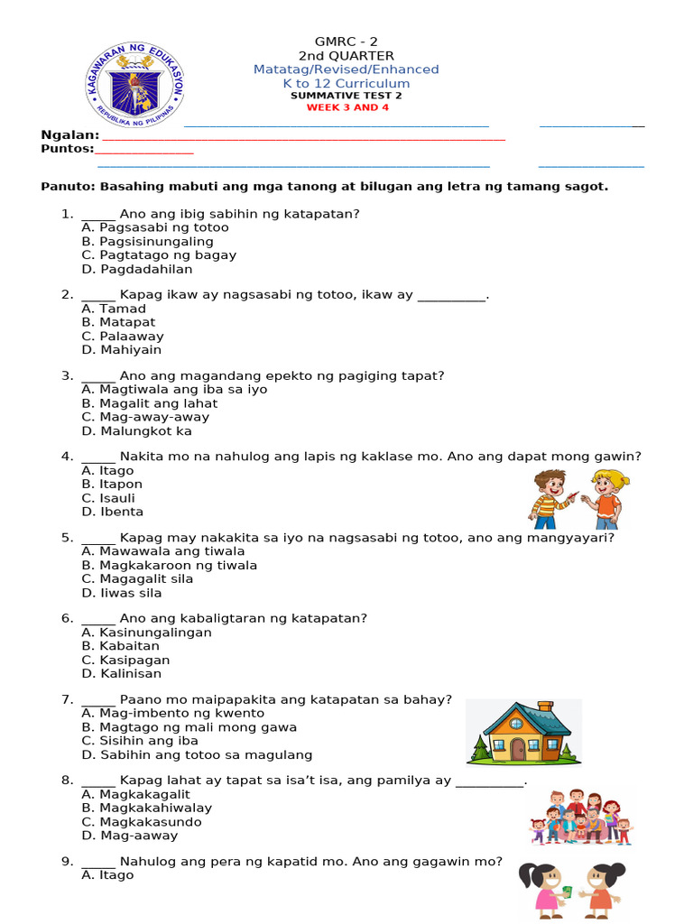 Q2 GMRC 2 (Summative 2) | PDF
