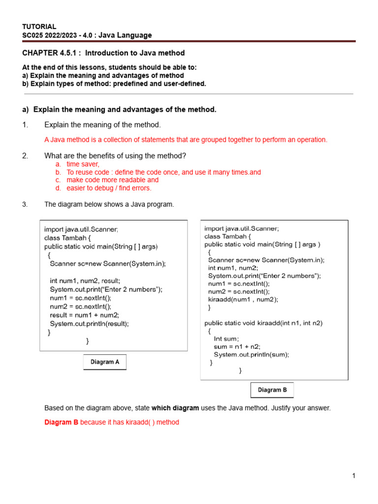 Chapter 4.5 - Method - Answer | PDF | Parameter (Computer Programming ...