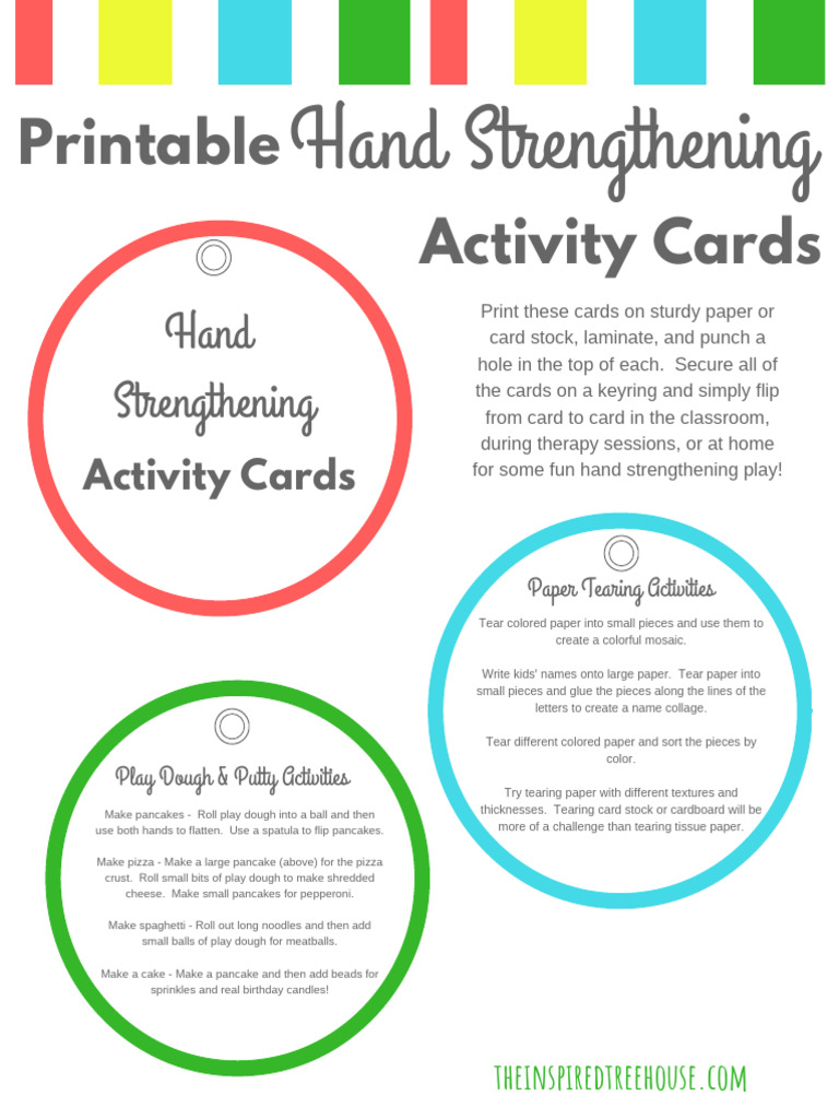 Hand Strengthening Activity Cards | PDF