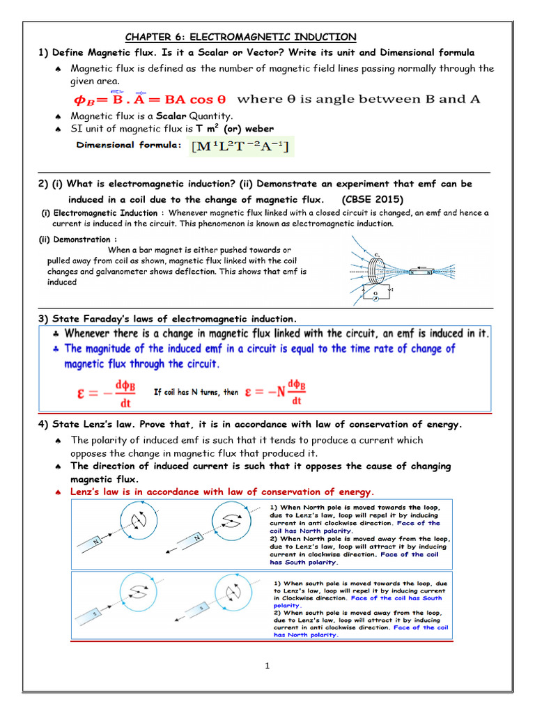 Electromagnetic Induction Concepts Explained | PDF | Inductance ...
