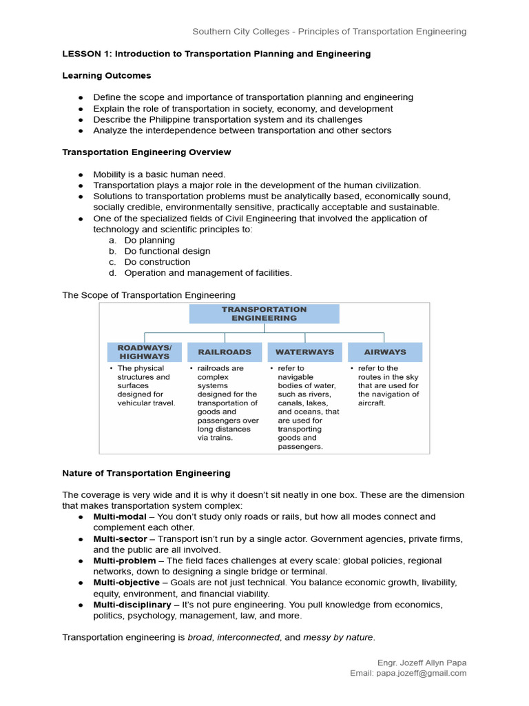 Principles of Transportation Engineering | PDF | Transport | Engineering