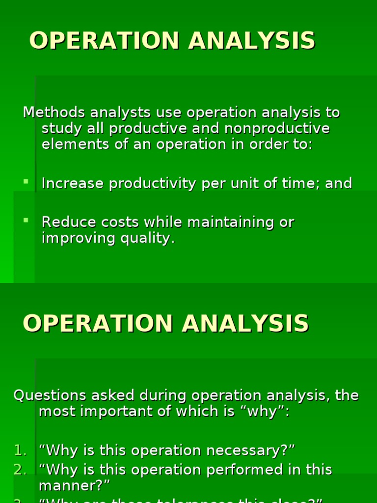 Operation Analysis | PDF | Engineering Tolerance | Information