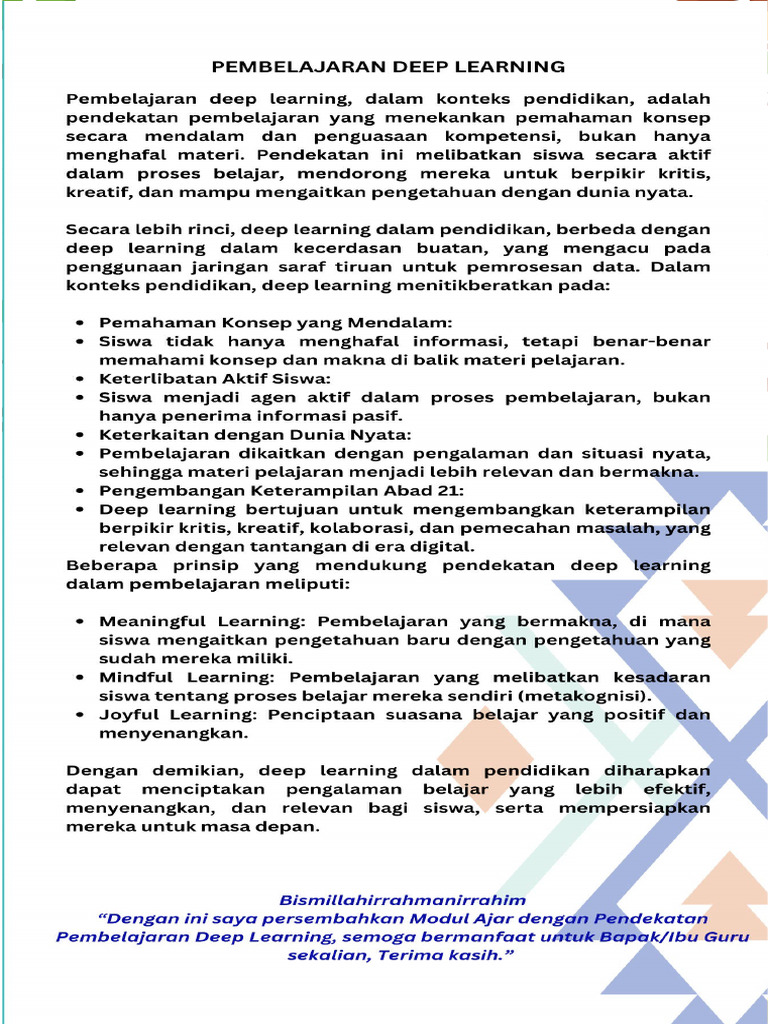 Modul Ajar Deep Learning Ipas | PDF