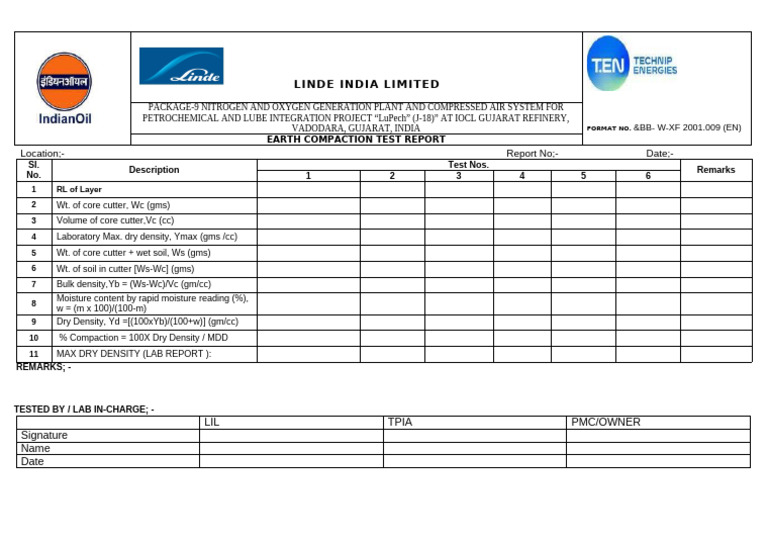 Earth Compaction Test Report for LuPech | PDF
