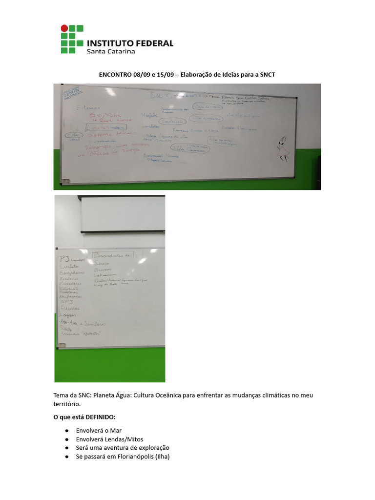 ENCONTRO 15.09 - Elaboração de Ideias para A SNCT | PDF