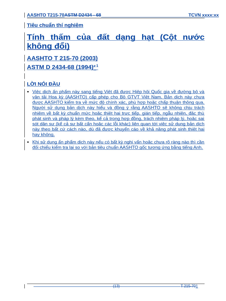 (123doc) Aashto T 215-70-2003 Astm D 2434 68 1994 Tinh Tham Cua Dat ...