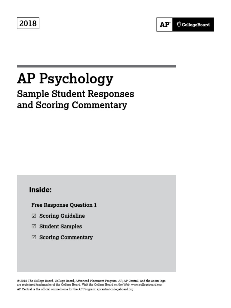 18 FRQ Student Samples 1 | PDF | Memory | Acetylcholine