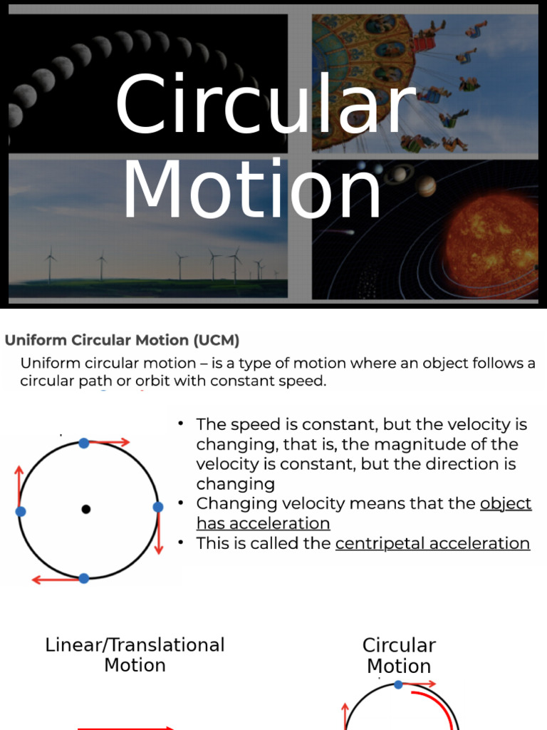 Circular and Linear Motion Concepts | PDF | Acceleration | Rotation