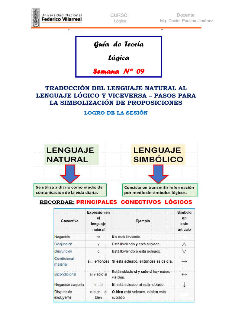 Traducción de Lenguaje Natural a Lógico | PDF | Proposición | Lógica