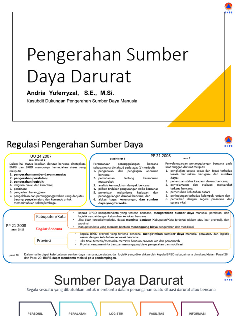 Pengerahan Sumber Daya Darurat Bencana | PDF