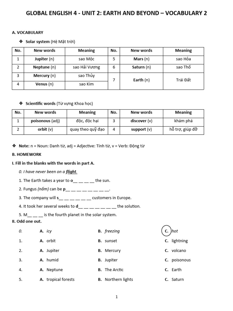 Foreign Teacher - S4 - W5-U2-Vocabulary 2 & KET Speaking | PDF ...