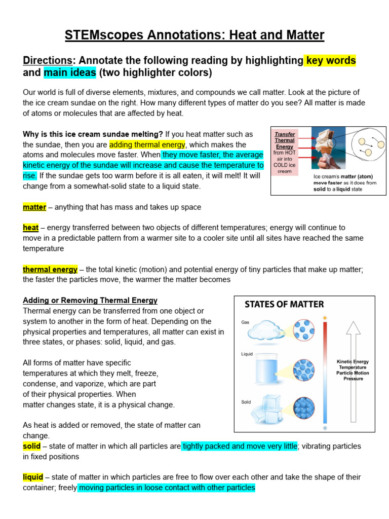 Heat's Impact on Matter States | PDF | Heat | Temperature