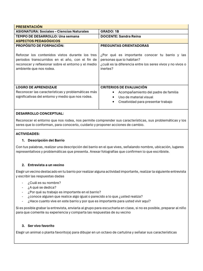 Actividades Pedagógicas para 1B | PDF | Aprendizaje | Matemáticas