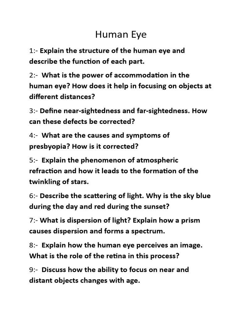 Human Eye Test | PDF