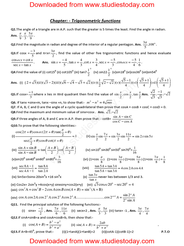 Trigonometric Functions and Identities | PDF | Trigonometry | Euclid