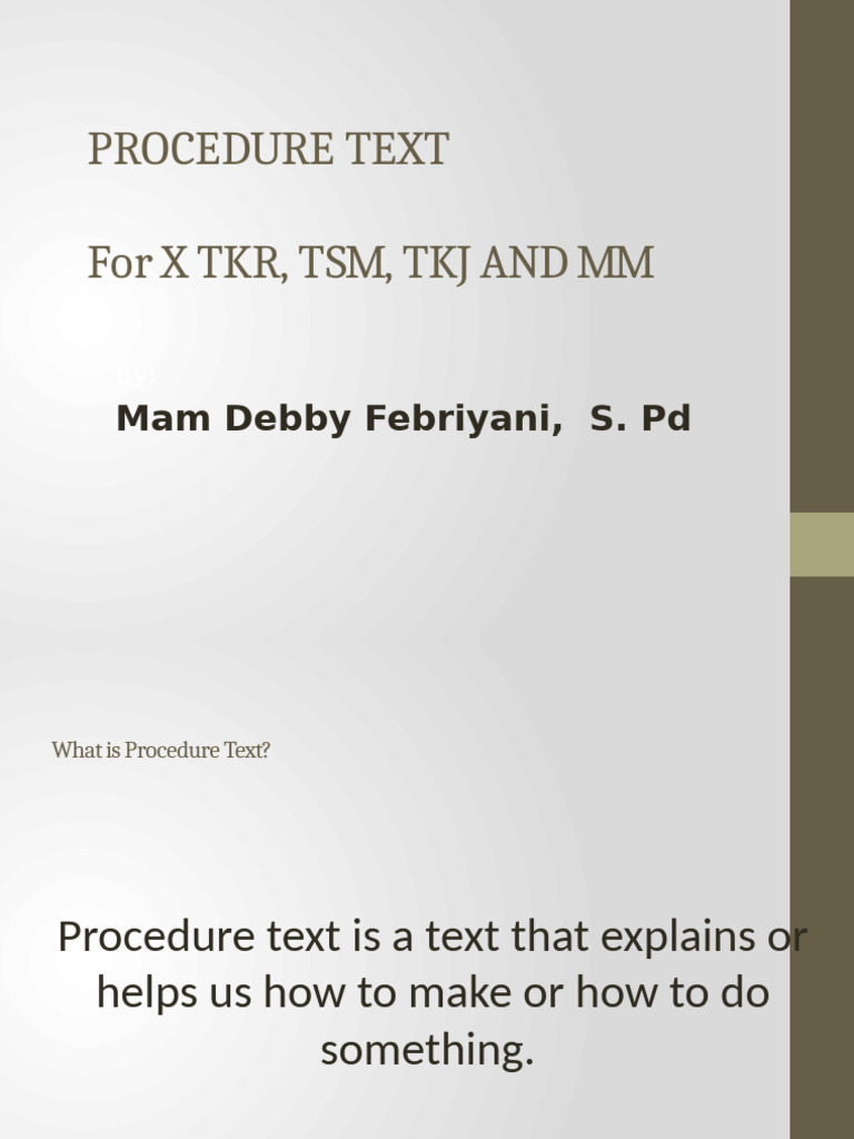 Procedure Text Presentation | PDF | Syntax | Grammar