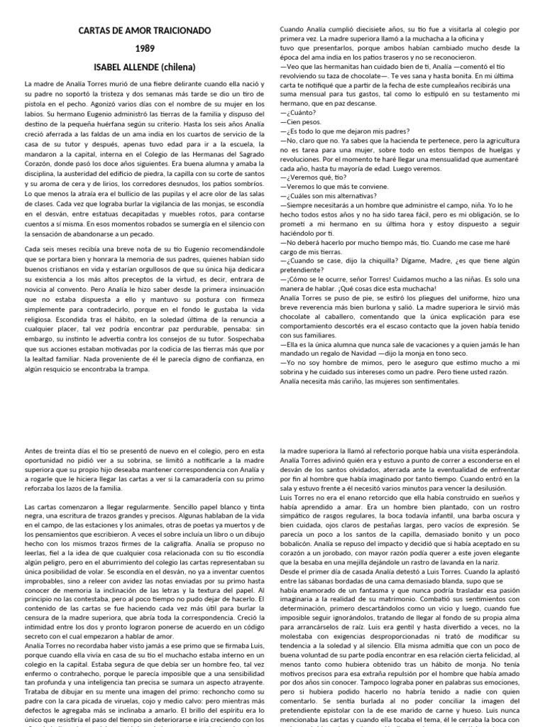 La vida de Analía Torres en cartas de amor | PDF | Amor
