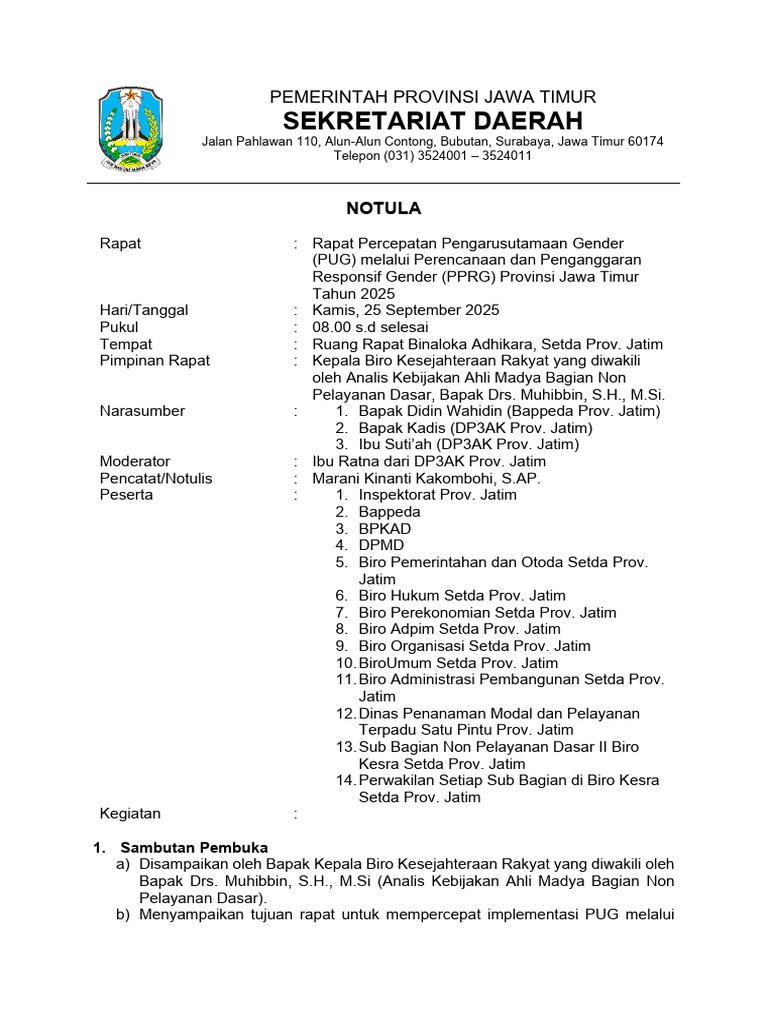NOTULA Kegiatan | PDF