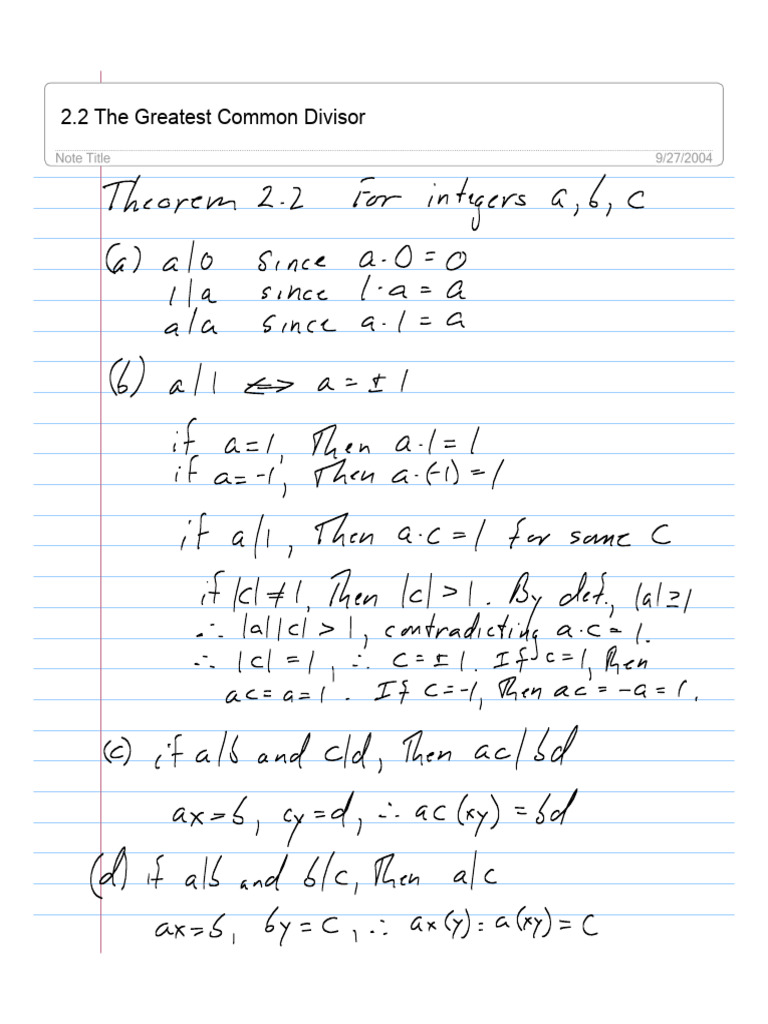 02-2 the Greatest Common Divisor | PDF