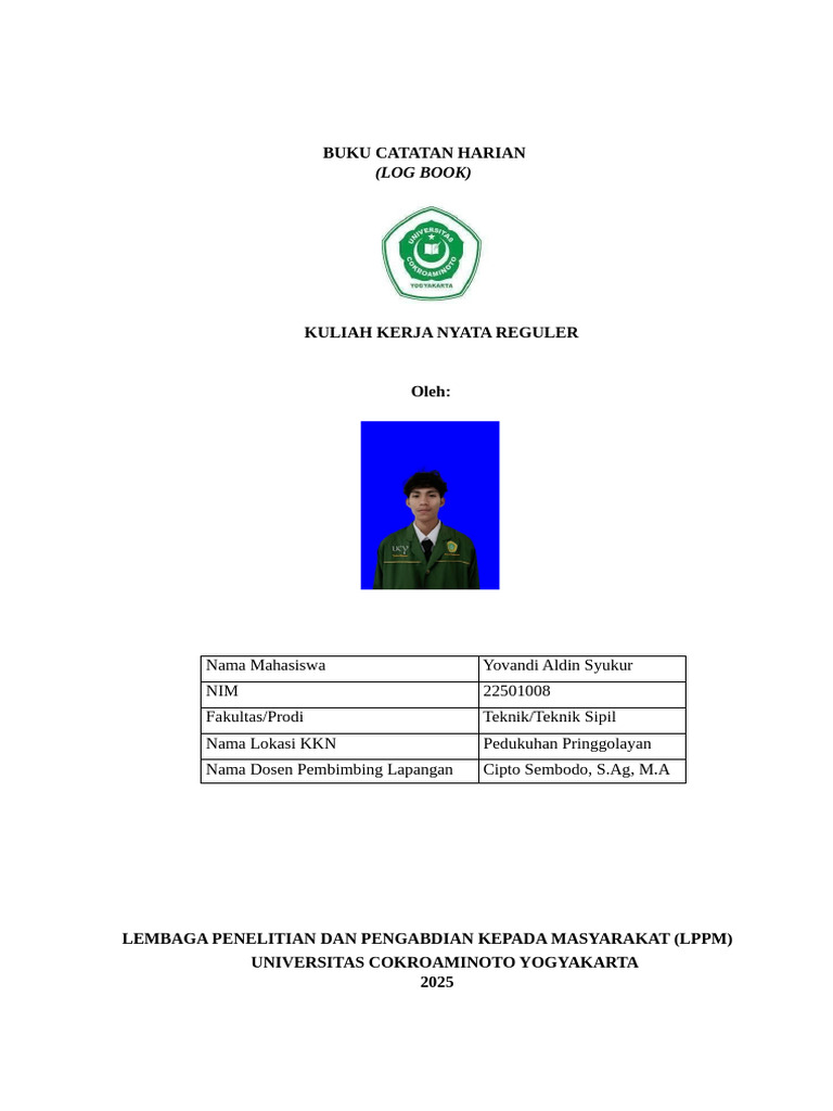 Log Book KKN Teknik Sipil 2025 | PDF