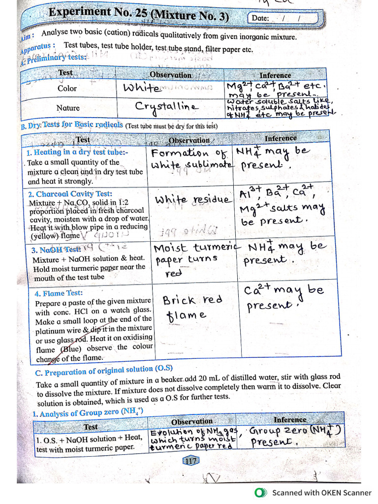Chemistry Practical 25 (12sci.) | PDF