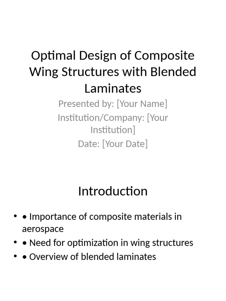 Optimizing Composite Wing Structures | PDF