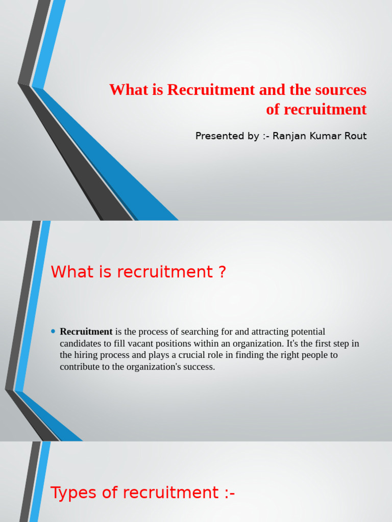 What Is Recruitment and The Sources of Recruitment | PDF