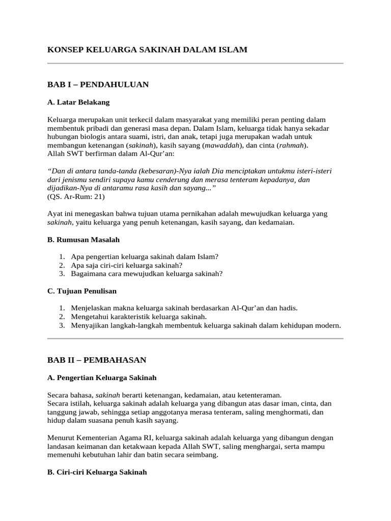 Keluarga Sakinah dalam Islam: Panduan Lengkap | PDF