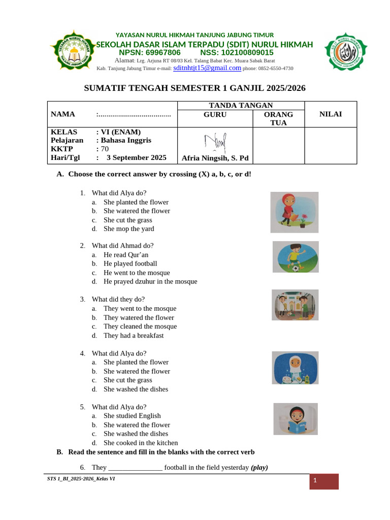 Soal Sts Kelas 6 Semester 1 Tahun Ajaran 2025-2026 | PDF | Chess | Chess Theory