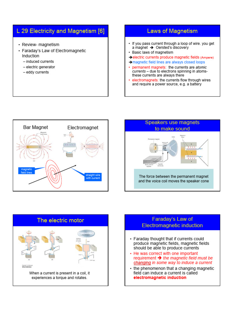 Electricity and Magnetism Overview | PDF | Electromagnetic Induction ...