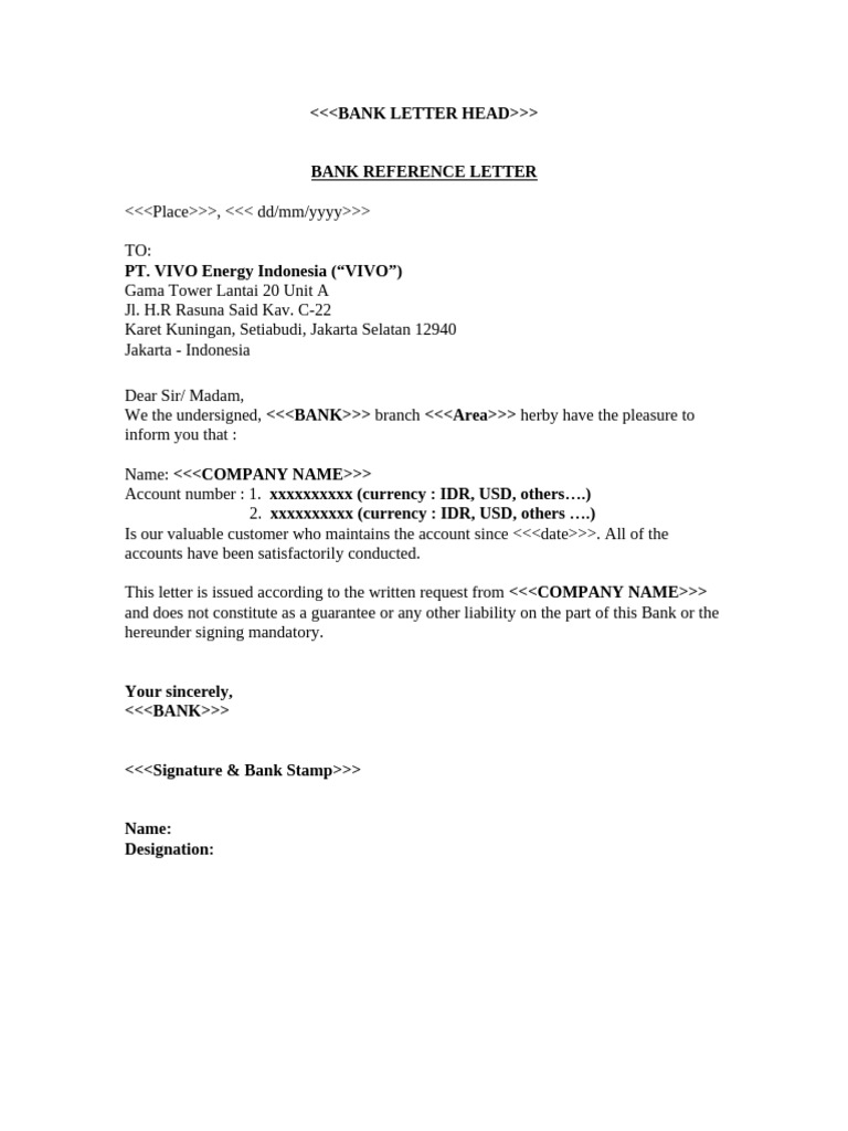 Bank Letter Template | PDF
