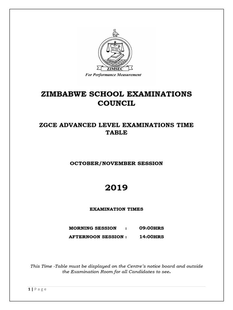 Nov 2019 A L Timetable Final | PDF