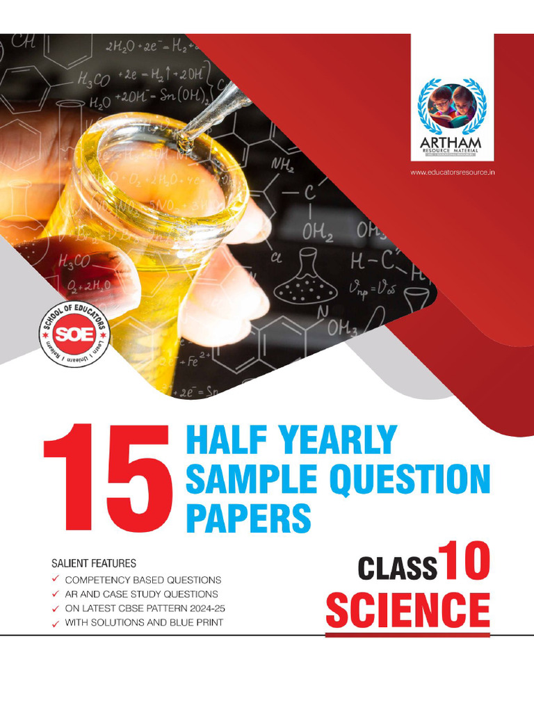 Set of 15 Half Yearly Sample Papers For Class 10 Science With Solutions ...