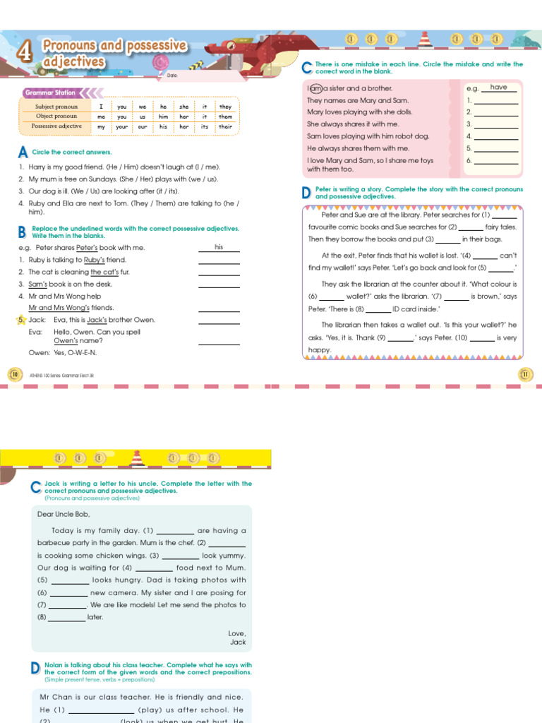 Sub Obj Processadj Pronoun | PDF | Pronoun | Grammar