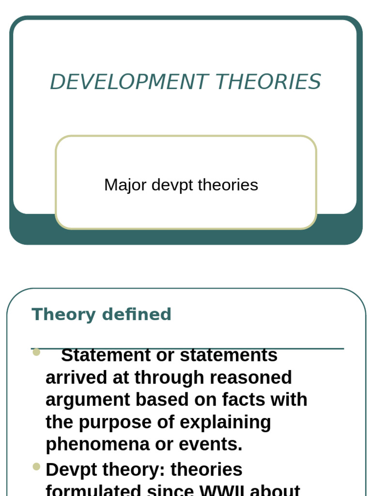 Overview of Development Theories | PDF | Modernization Theory | Third World