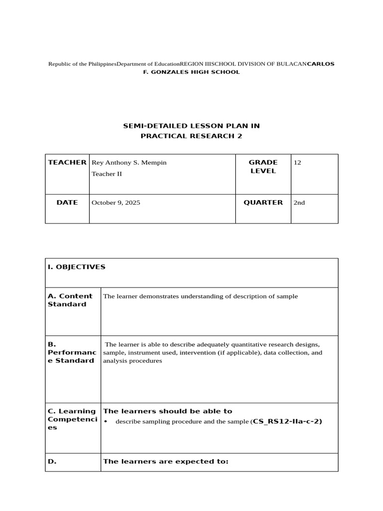 Final Lesson Plan - Docx - 20251009 - 105743 - 0000 | PDF | Sampling ...
