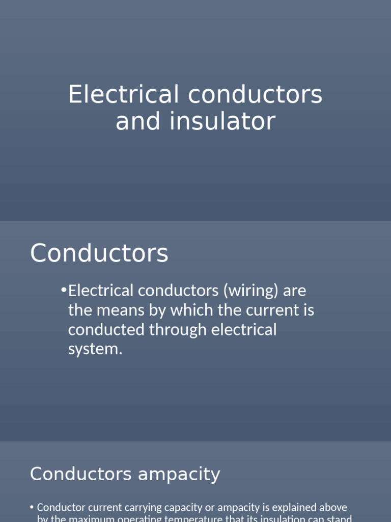 Electrical Conductors and Insulator | PDF