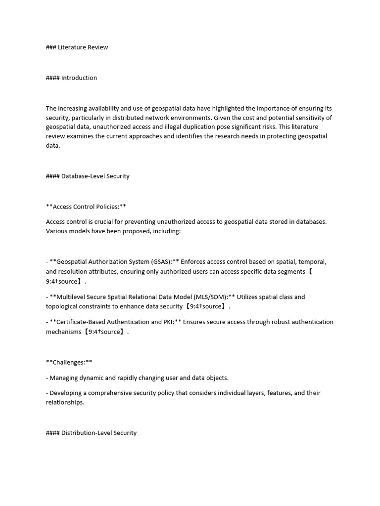 Literature Review A8 | PDF | Geographic Information System | Access Control